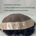 15/20/25mm Curly Hairpiece Fine Mono Top and PU Perimeter Male Hair ...
