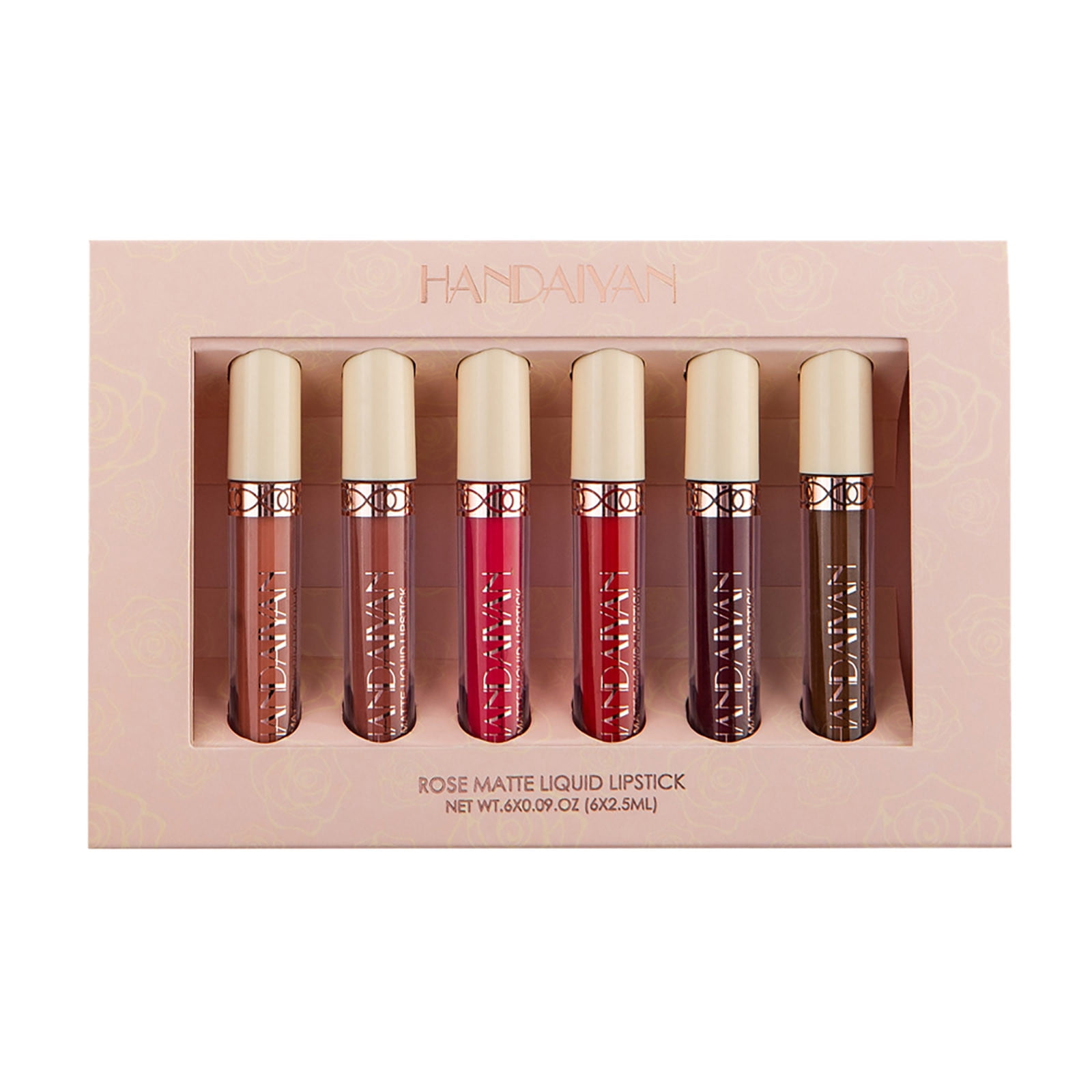 Set de 6 labiales líquidos mate con brillo labial rosa, antiadherentes ...