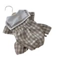 2 sets (clothes only) for pet dogs and cats, small lapel skirts, plaid ...