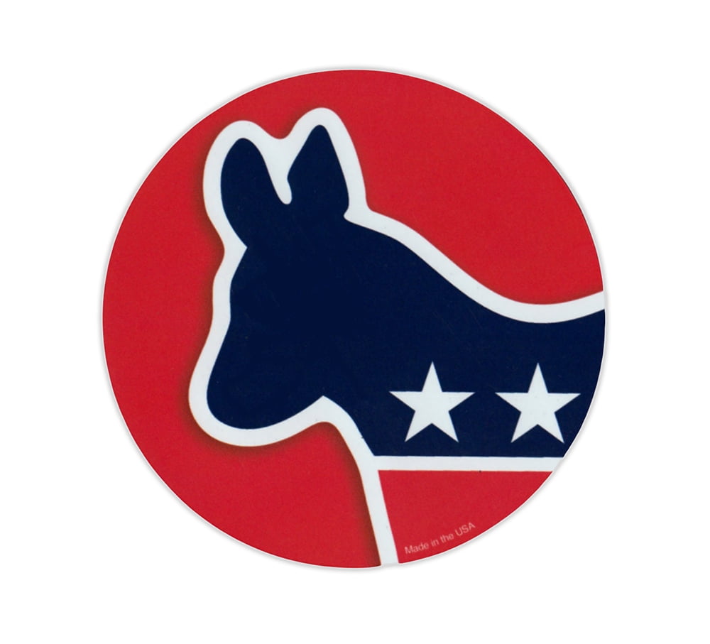 Magnetic Bumper Sticker - Democrat Donkey - Round Magnet - 3.75" Round ...