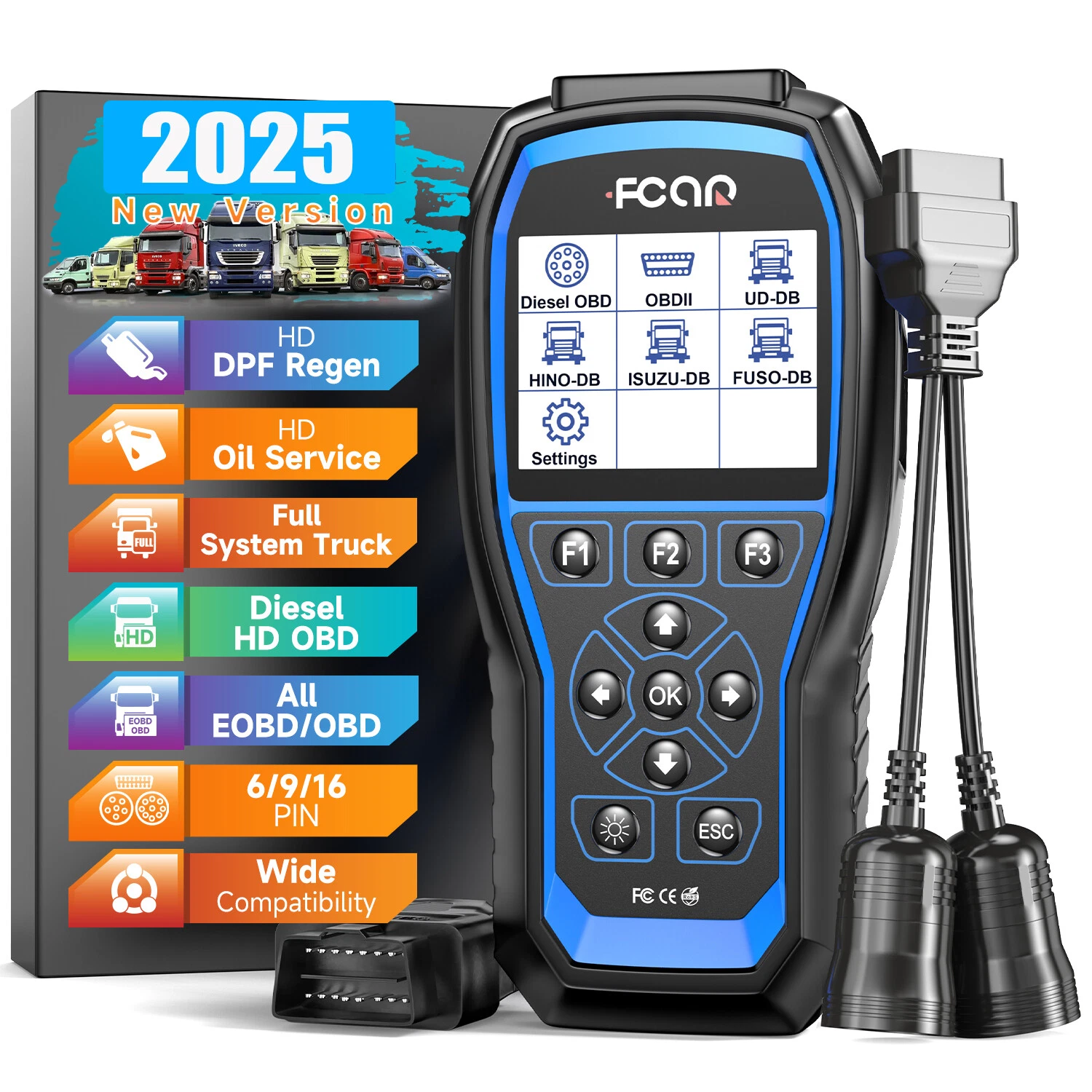 Open Box [Resold] FCAR F506 Pro Diesel Truck Scanner with DPF Oil Light ...