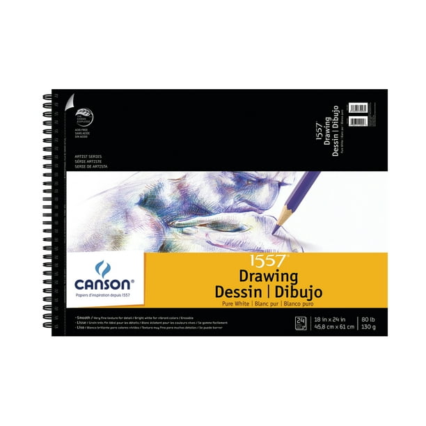 Canson Artist Series Pure White Drawing Pad, 18in x 24in - Walmart.com ...