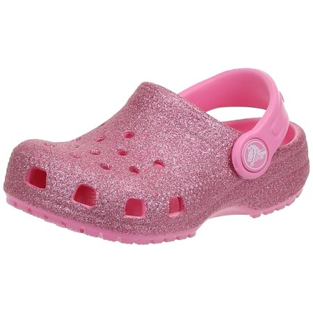 Crocs Kids' Classic Glitter Clog, Pink Lemonade, J2 M US Little | Walmart Canada