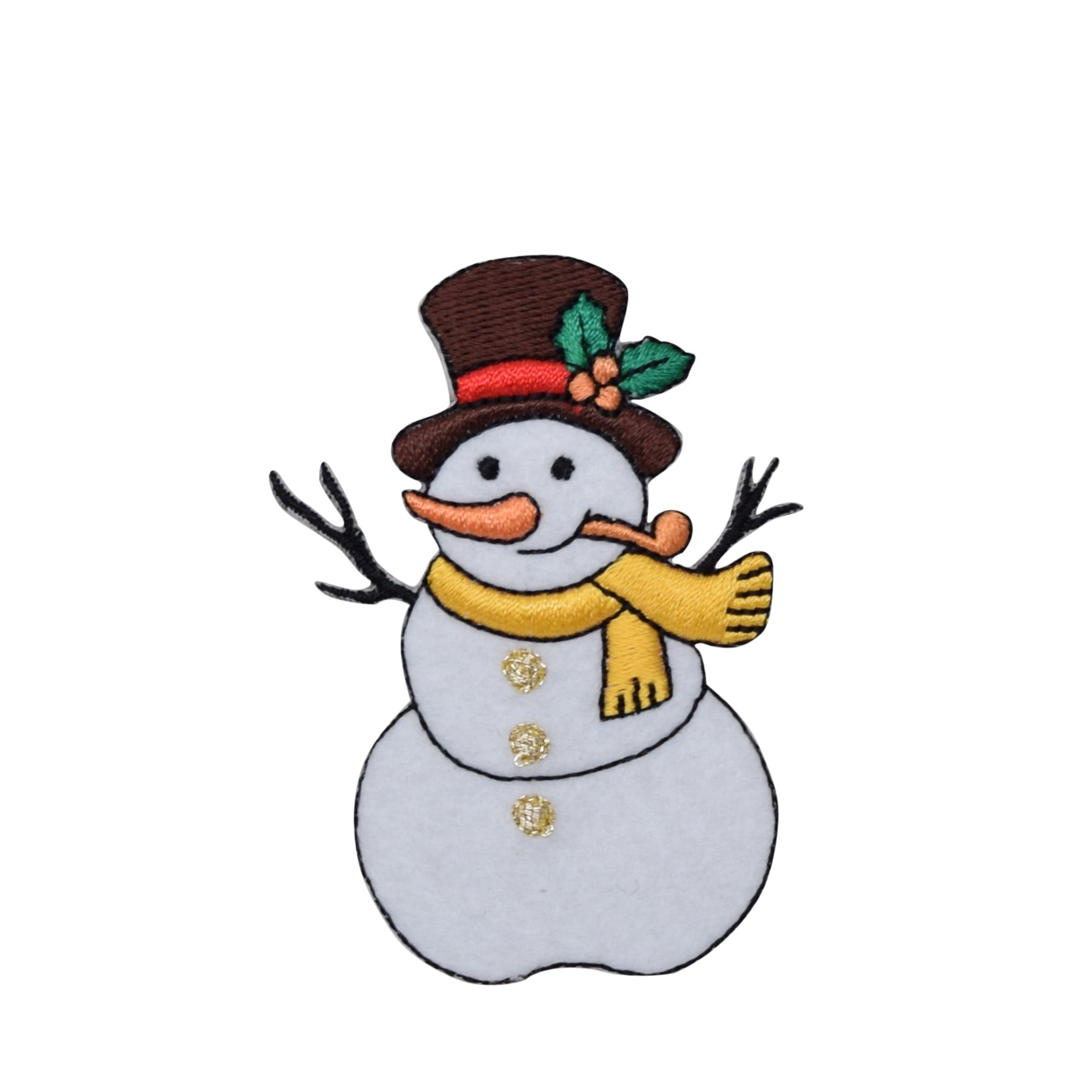 Snowman - Pipe/Top Hat - Iron on Applique/Embroidered Patch - Walmart.com