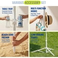 7ft Portable Umbrella with Stand, UPF 50+ Sports Sun Shade Umbrella ...