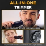 Vacutrim Vacuum Cordless Mens Beard Trimmer, Rechargeable Electric ...