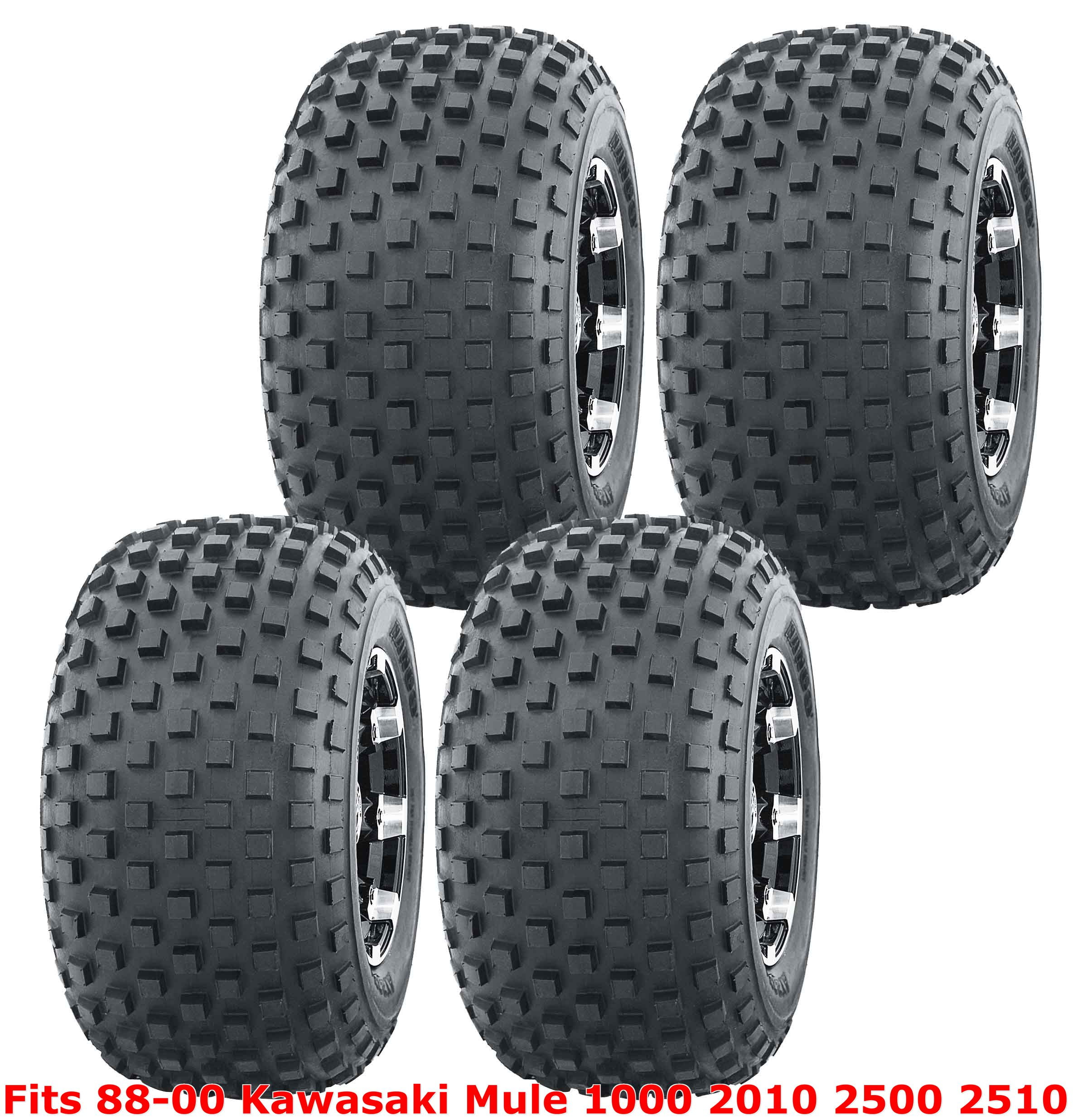 88-00 Kawasaki Mule 1000 2010 2500 2510 Full Set WANDA ATV Tires 22x11 ...
