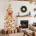 7.5 ft Pencil Christmas Tree,Artificial Pre-Lit Christmas Tree ...