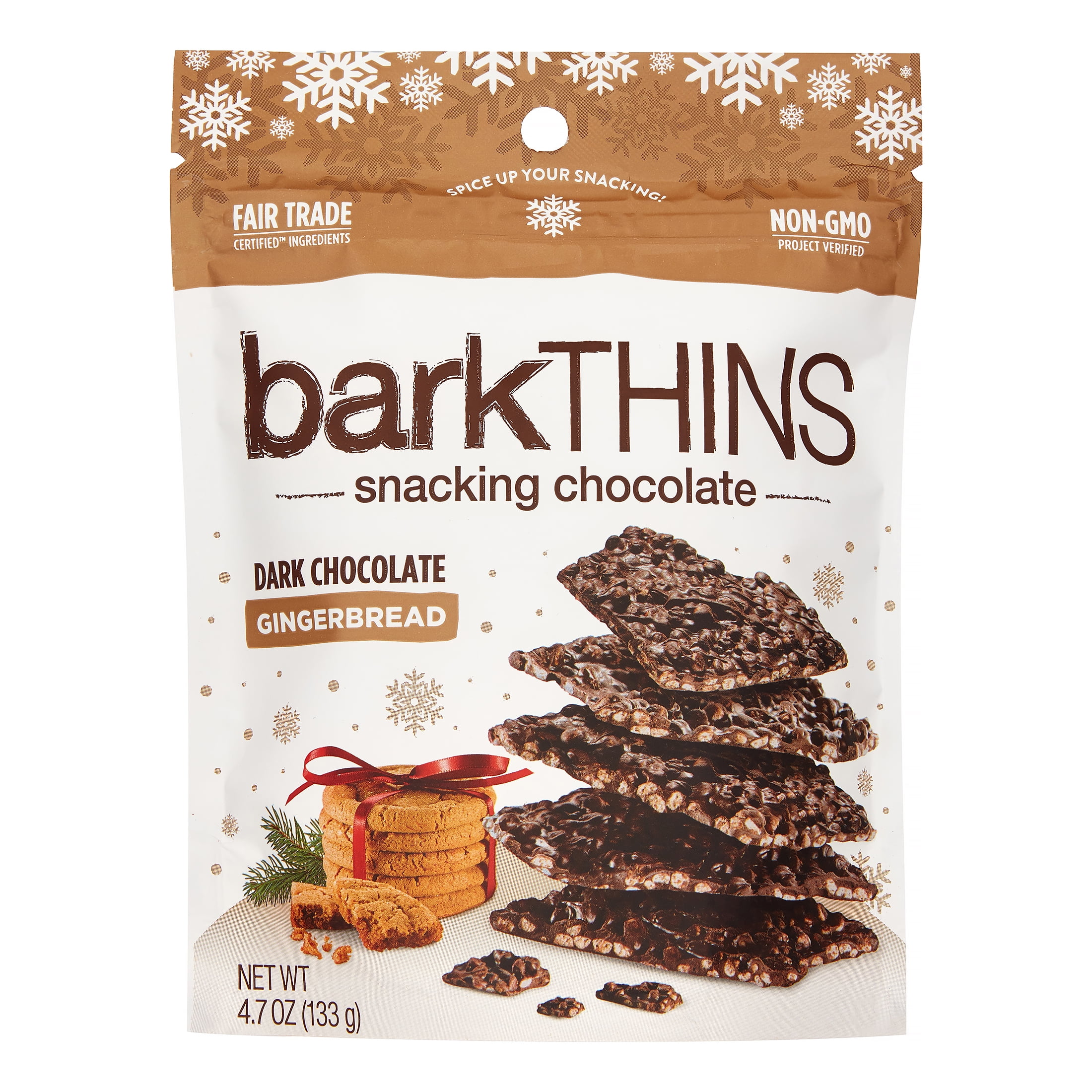Barkthins Snacking Chocolate, Dark Chocolate Gingerbread, 4.7 Oz ... Barkthins Snacking Chocolate, Dark Chocolate Gingerbread, 4.7 Oz ...