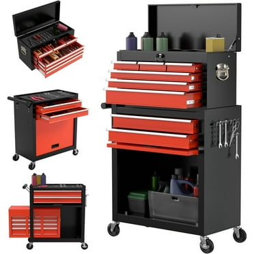 8 Drawer High Capacity Rolling Tool Chest, Metal Tool Box with Wheels ...