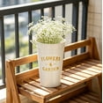 Rustic Metal Flower Bucket, Farmhouse Galvanized Vase with Rope Handles ...
