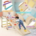 Costway Indoor Kids Activity Wooden Climbing Toys, Preschool Jungle Gym ...