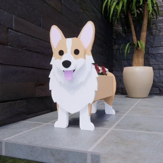 Cartoon Garden Animal Shaped Box PVC Dog Planter Pot Succulent Planter ...