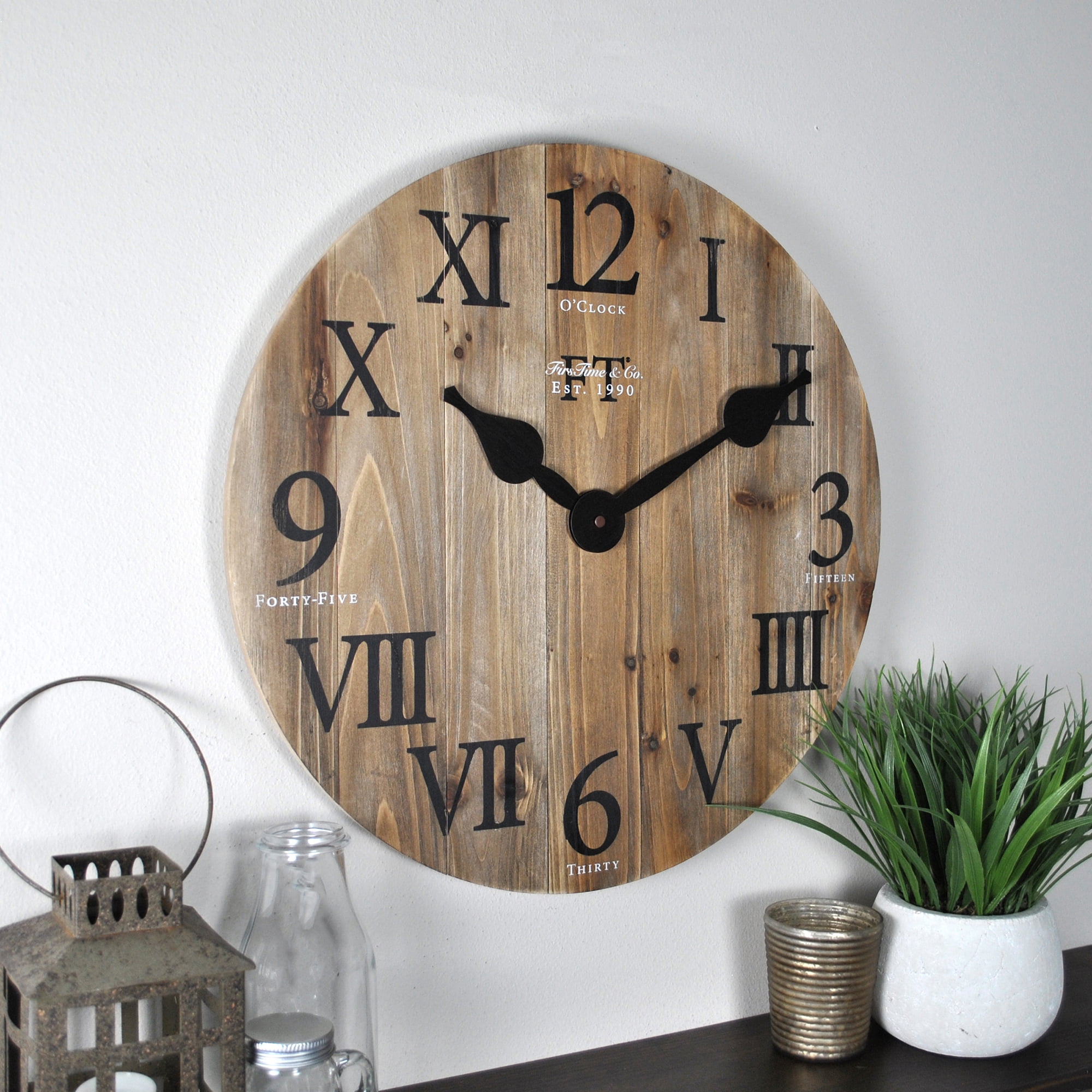 Farmhouse Clock Natural Wood Clock Wood Slice Art Wood Clock Unique ...