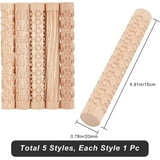 5 Styles 6 Inch Wooden Handle Clay Texture Roller Modeling Pattern ...