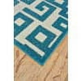 Pismo Geometric Maze Rug, Crystal Teal/Ivory, 2ft - 2in x 4ft Accent ...