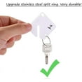 60 Pcs Durable Plastic Key Tags with Metal Chain, 1.5 inches Square ...