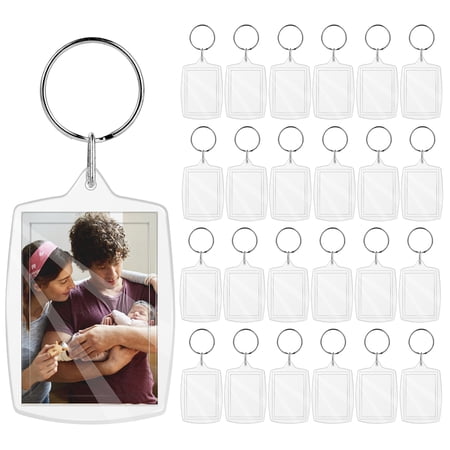 Cathery Photo Frame Key Ring, 50 Pieces Portable Transparent Picture ...