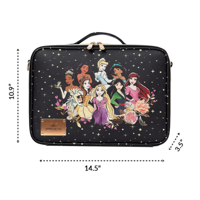 Impressions Vanity Disney Princess Midnight Makeup Organizer Bag with Adjustable Dividers Black Walmart