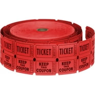Raffle Auction Tickets - Double Row Roll, 1,000 Numbered, Perforated, 4 ...
