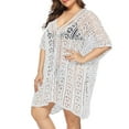 Posijego Swimsuit Cover Up Women Plus Size Beach Dress Hollow Out