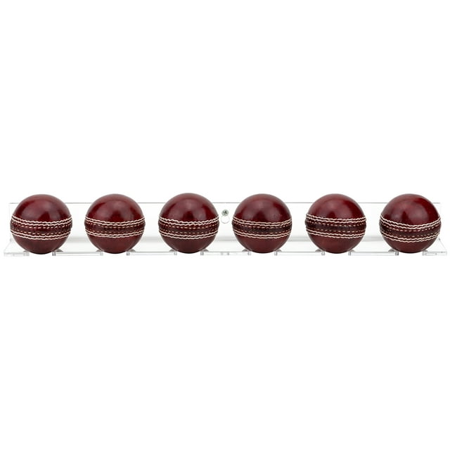 Clear Acrylic Cricket Balls Wall Mounted Floating Shelf Bracket for 6 ...