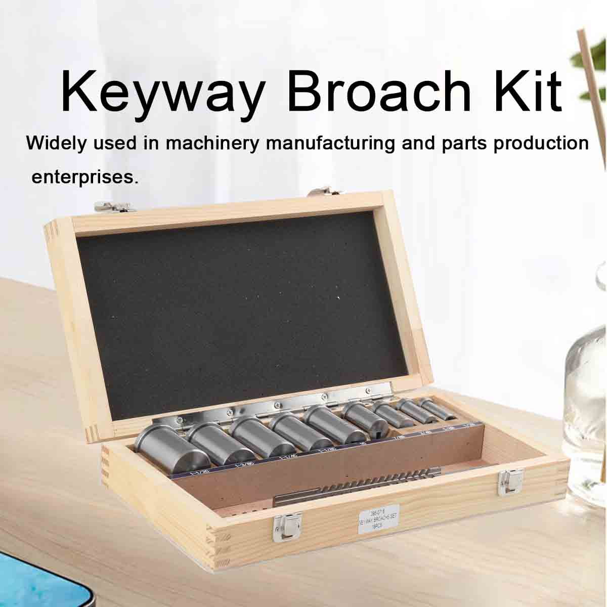 TABODD 18Pcs Keyway Broach Kit 1/8 3/16" 1/4 3/8" HSS CNC Metalworking ...