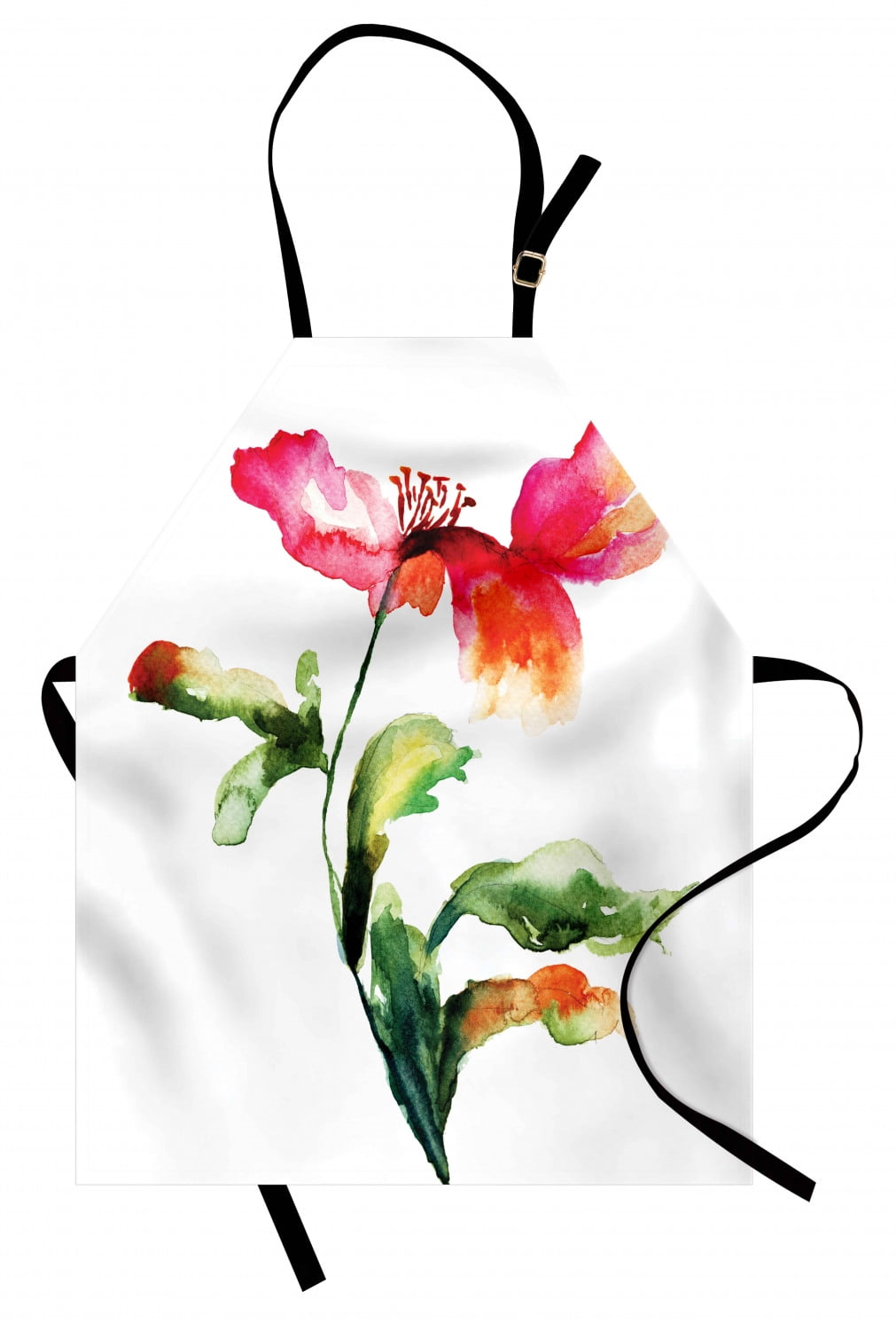 Watercolor Flower Apron Shaded Single Poppy Flowering Plant Muse Nature ...