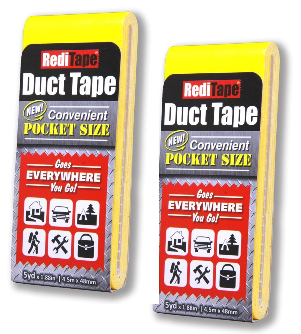 RediTape Travel Size Pocket Duct Tape 2-Pack | 1.88 inches x 5 yards ...