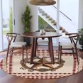 American Country Washable Round Area Rug 5 ft, Rusty Star Berries Vine ...