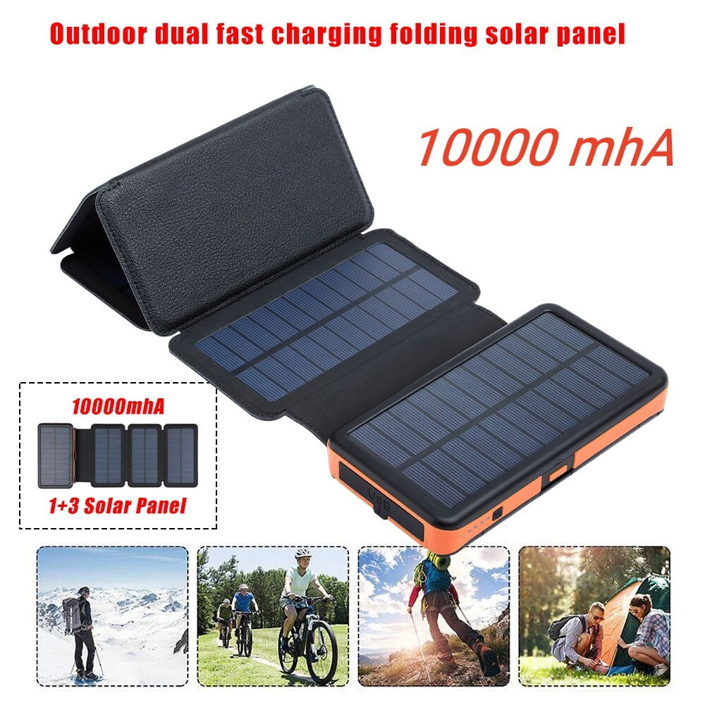 Solar Charger 10000mAh,DFITO Outdoor USB C Portable Power Bank with 3 ...