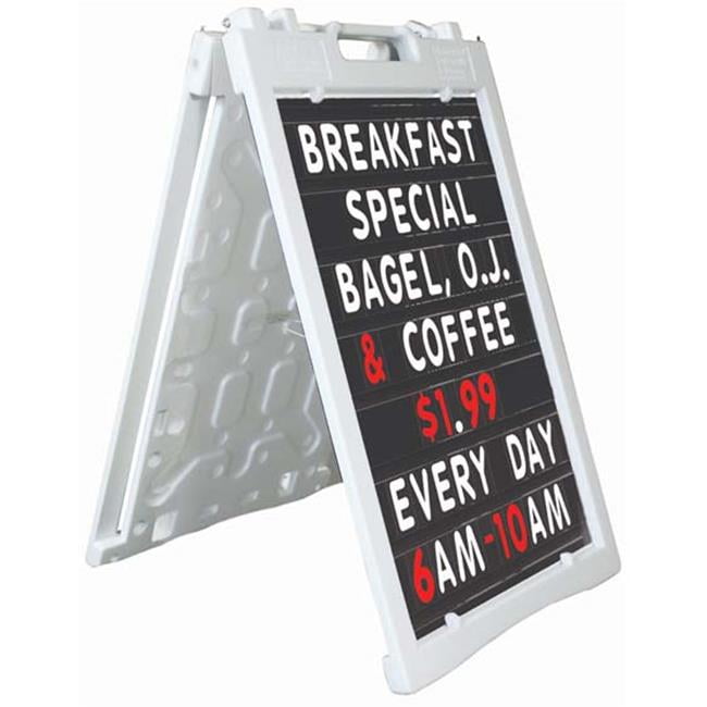 Aarco PAF-6WT Universal Sidewalk A-Frame Sign Holder with Deluxe Black ...