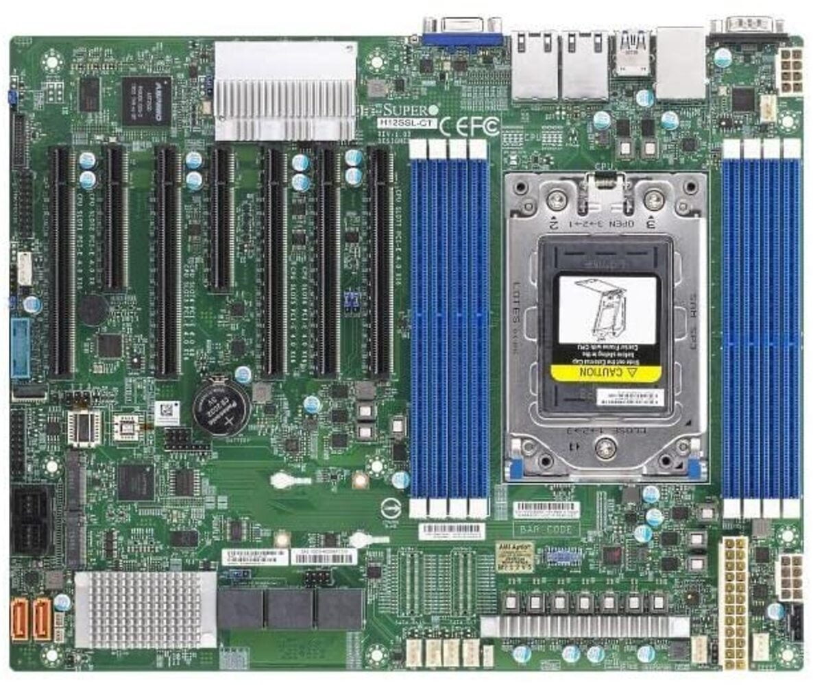 SuperMicro H12SSL-CT Motherboard - Socket SP3 - Single AMD EPYC 7003/ ...