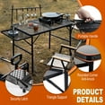 COFALZOY Folding Camping Table, Portable Grill Table, Outdoor Dining Table, Metal Picnic Table ...