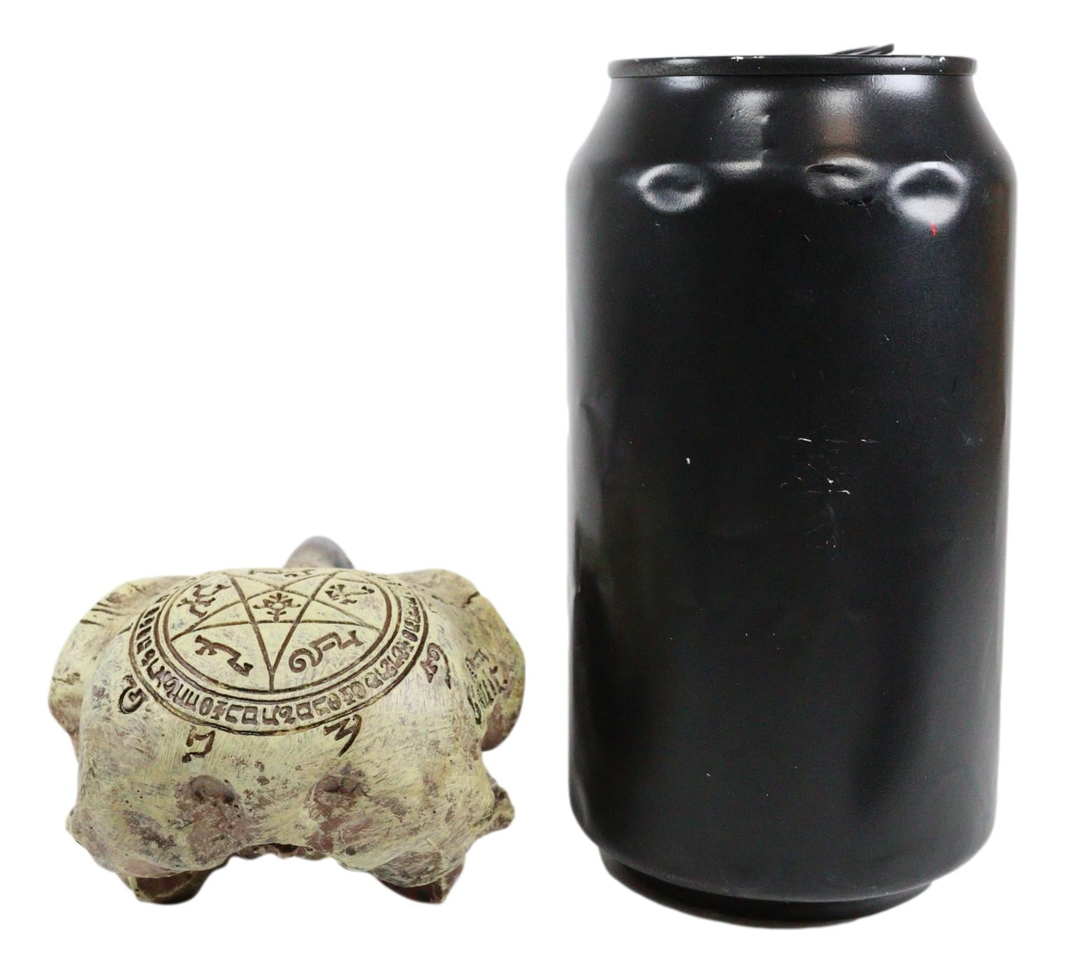 Ebros Pentagram Omega Alchemy Raven Crow Skull Figurine with Carved ...