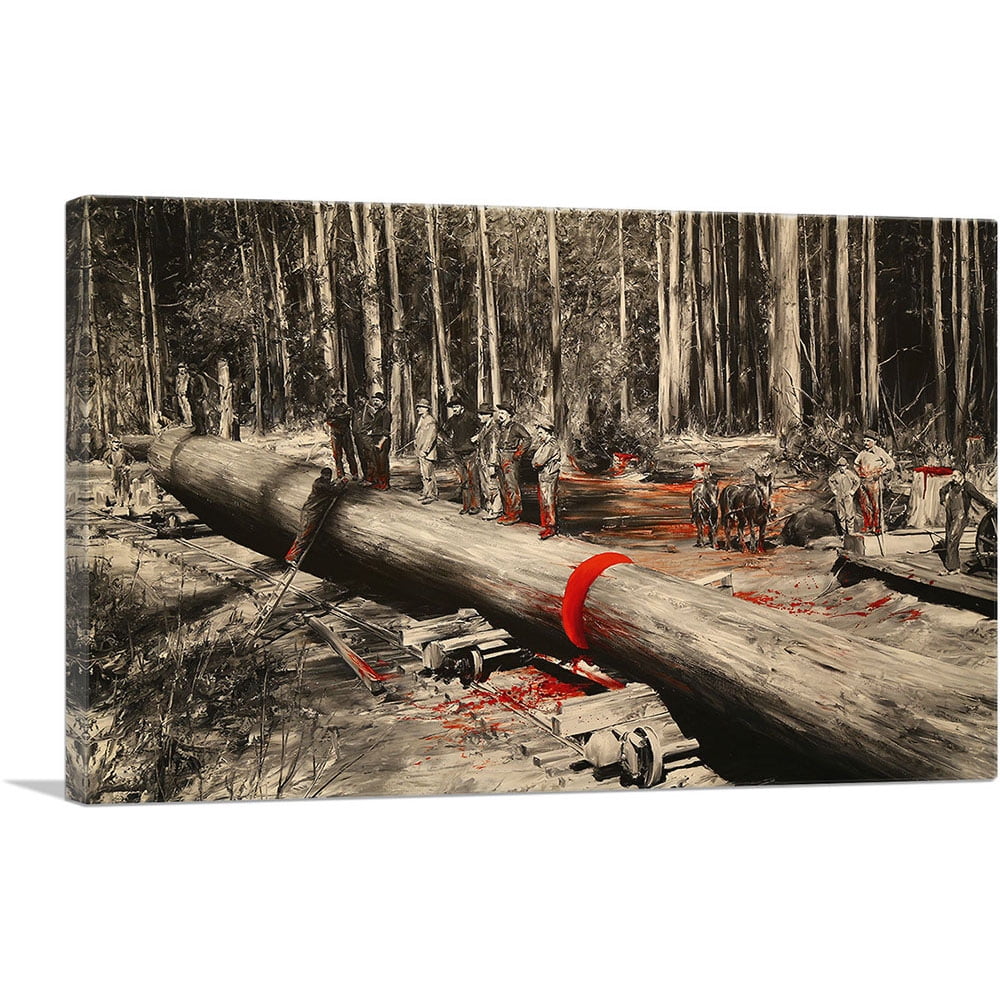 ARTCANVAS Bloody Trees Canvas Art Print by Banksy - Size: 12" x 8" (0. ...
