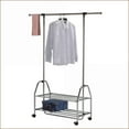 Garment Rack Chrome Metal Extendable Bar with Casters | Metal | Bedroom ...