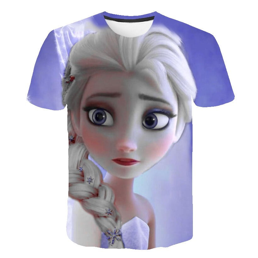 2-14 años niña Frozen Anna Elsa dulce camisetas niñas ropa Disney dibujos animados camiseta ...