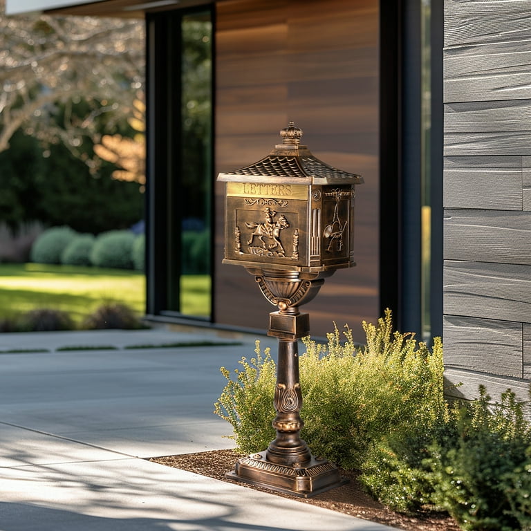Residential Mailbox With Lamp Decorative Curbside Mailboxes For Square