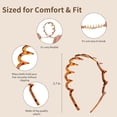 4 Pack Black Skinny Headbands with Gripper Comb, Plastic Hair Bands for ...
