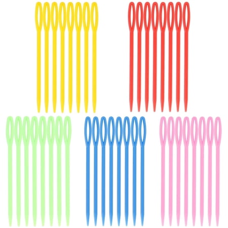 HEIBIN300 Pieces Plastic Sewing Needles with Big Eye Safety Plastic ...