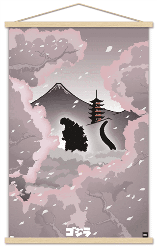 Godzilla - Backdrop Wall Poster with Wooden Magnetic Frame, 22.375" x ...