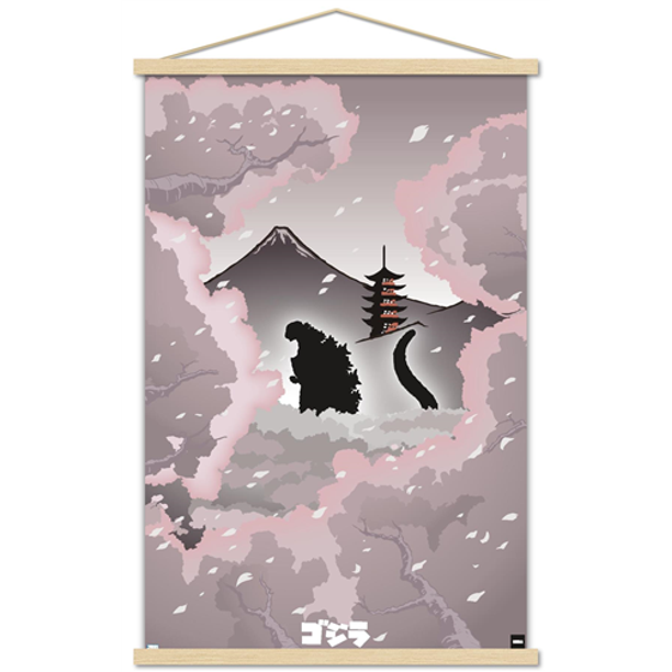 Godzilla - Backdrop Wall Poster with Wooden Magnetic Frame, 22.375" x ...