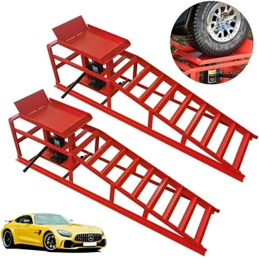 EASYG 2 Pack Auto Mechanic Metal Drive Car Lift Ramps, 10000lbs ...