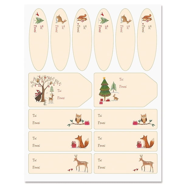 Current Christmas Woods Gift Wrap Labels - Set of 42 Gift Labels, 3 ...