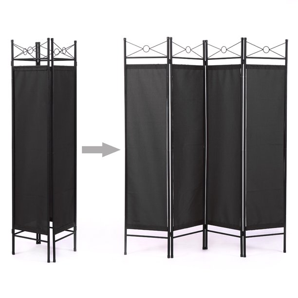 Resenkos Portable Wall Partition Room Divider with 4 Panels ...