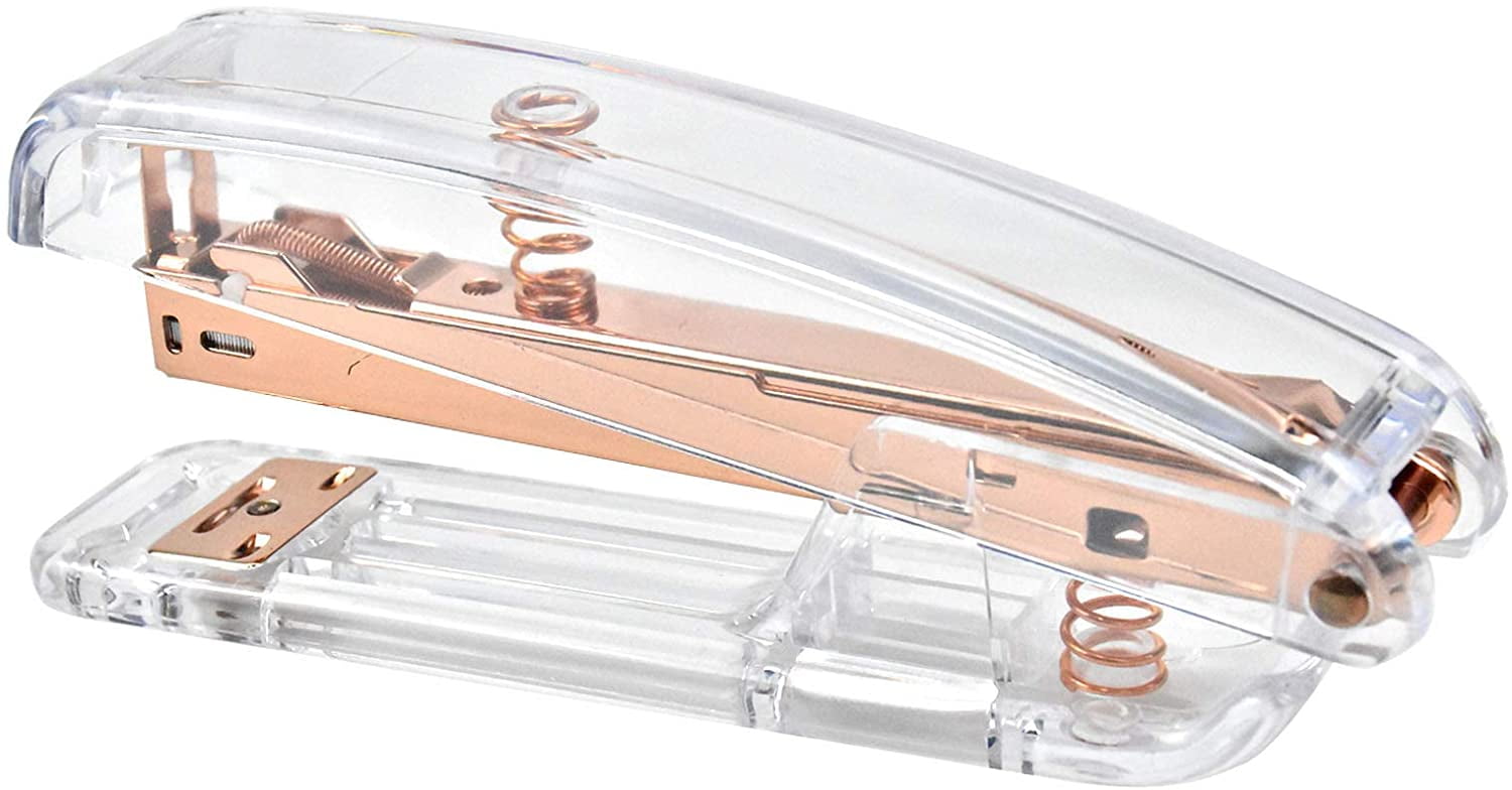Rose Gold Acrylic Stapler Desktop Stapler, For 24/6 And 26/6 Staples ...