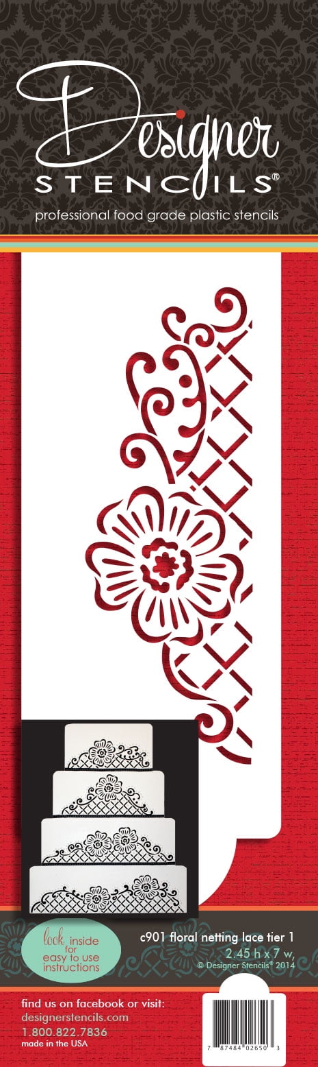 Floral Lace Netting Tier 1 Cake Stencil by Designer Stencils - Walmart.com