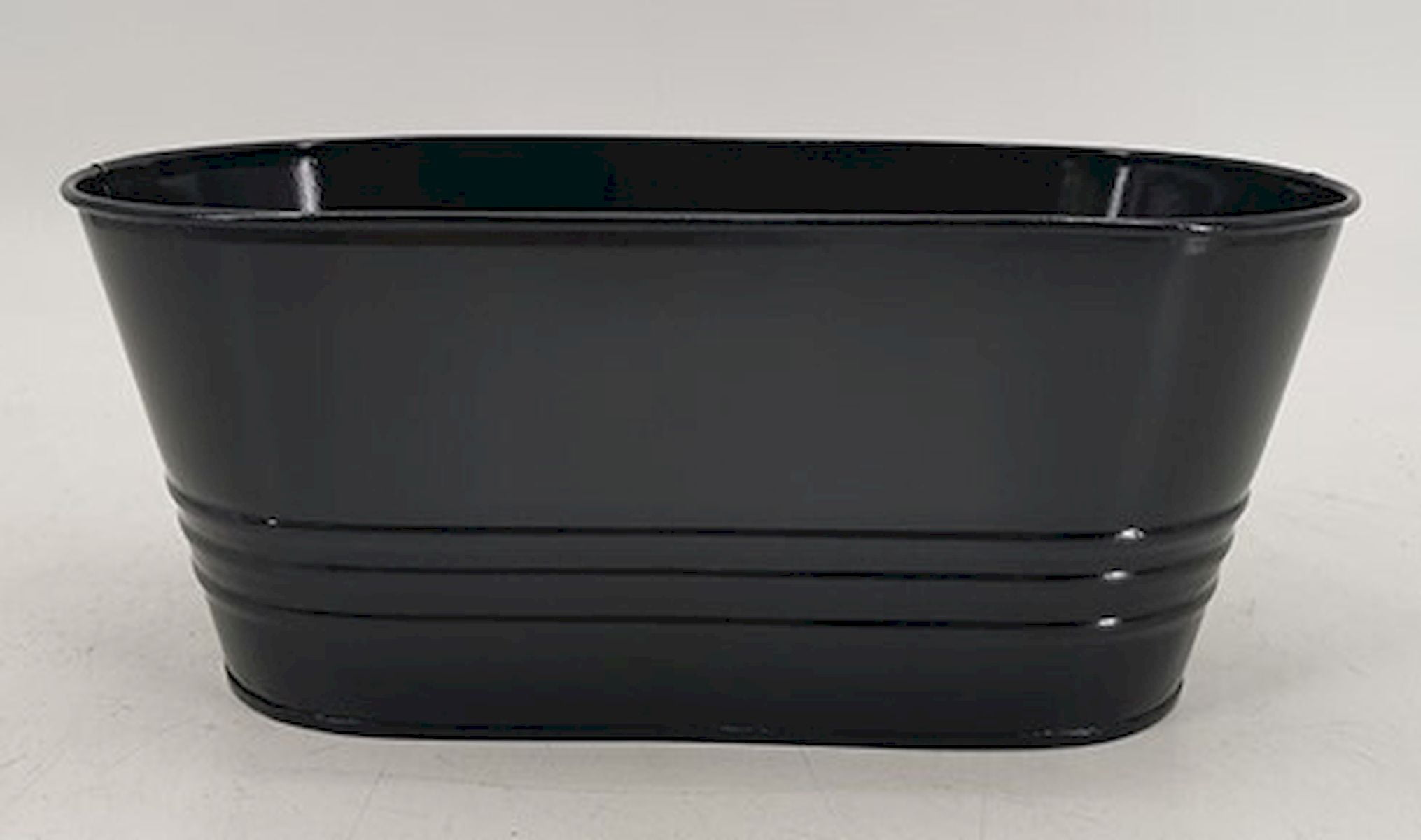 Shiny Black Ribbed Metal Planter - Walmart.com