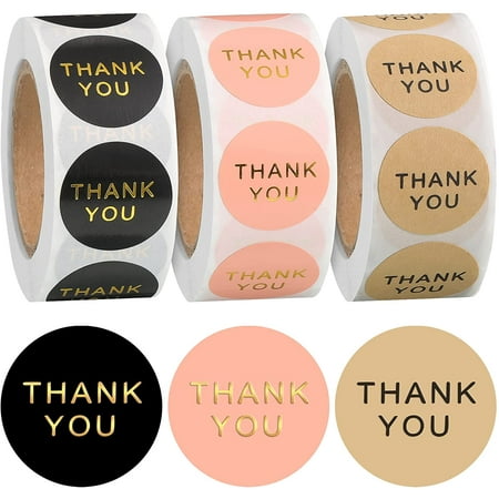 1500 Pieces Round Thank You Labels Stickers Thank You Roll Stickers ...